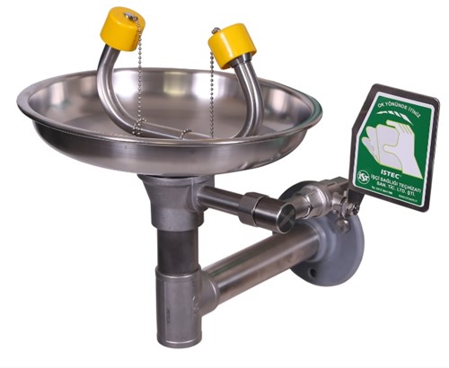 ST-Safe stainless steel wall mounted eye shower