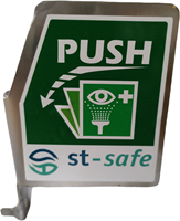 ST-Safe push handle for eye shower