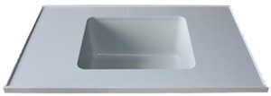 PP worktop with raised edge, up to 750mm wide